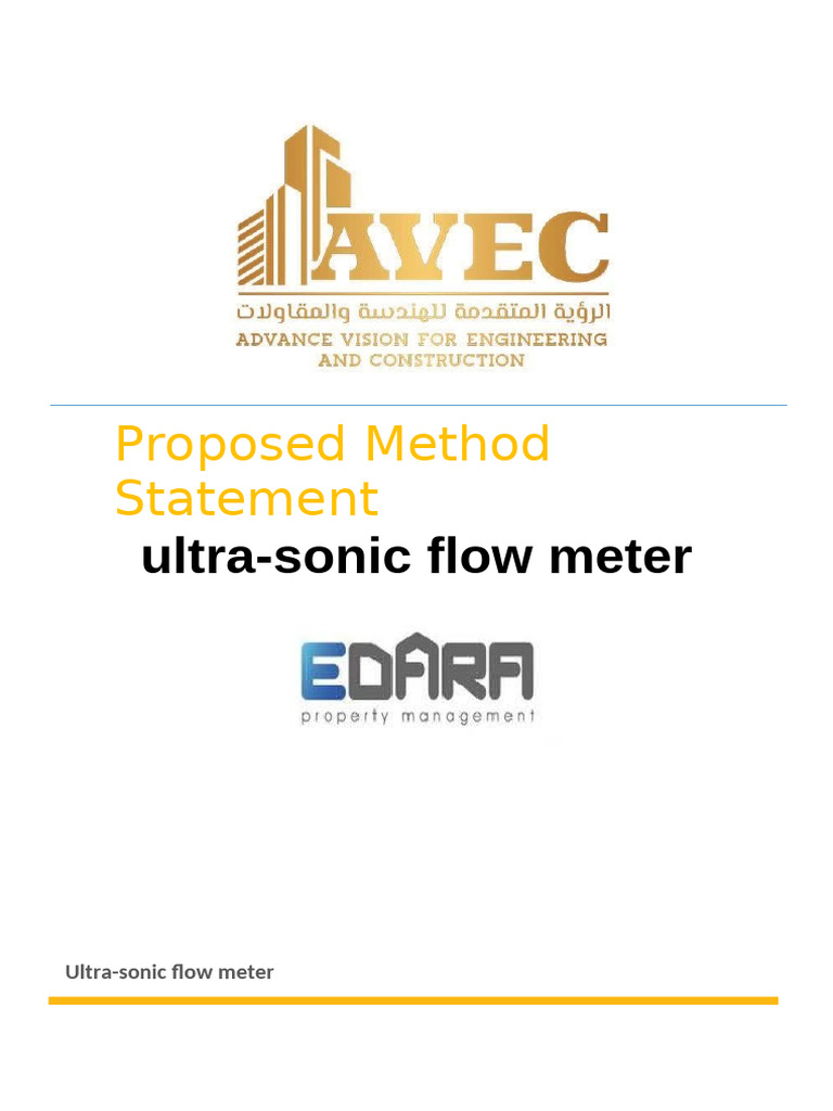 ultra sonic flow meter Construction Method Statement | PDF