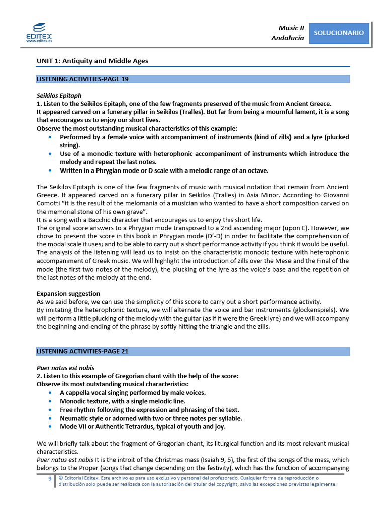 Solucionario Music II AND UD01 PDF | PDF