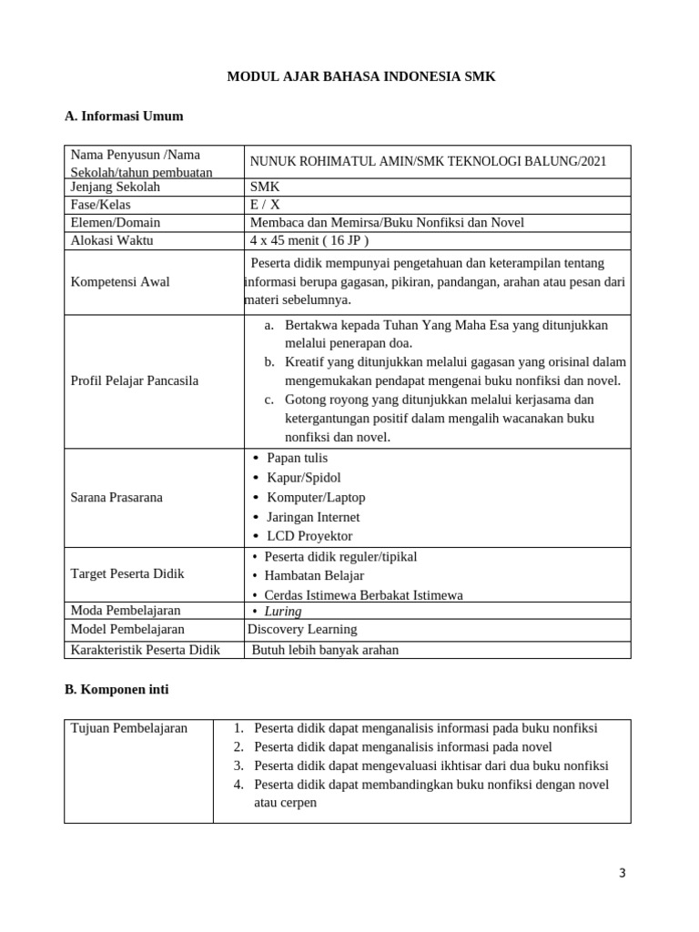 Modul Buku Nonfiksi Dan Novel BOE | PDF
