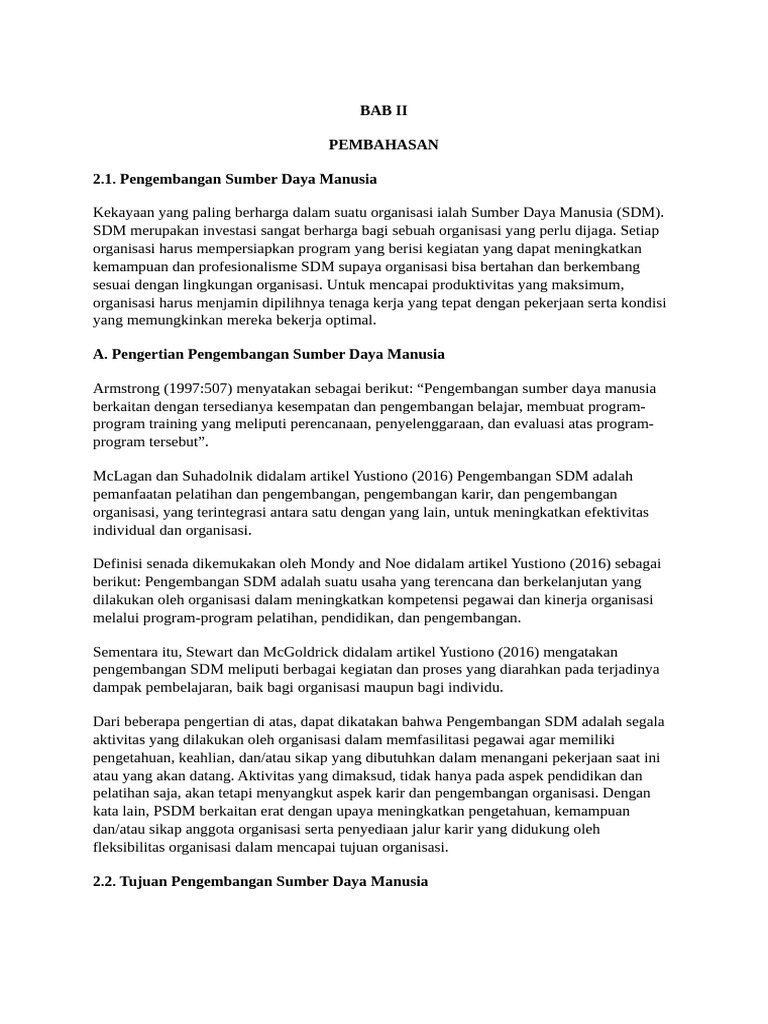 Bab Ii Pengembangan MSDM | PDF