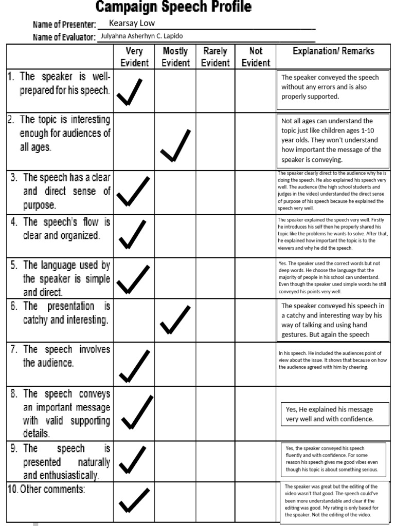 Campaign Speech Rating | PDF