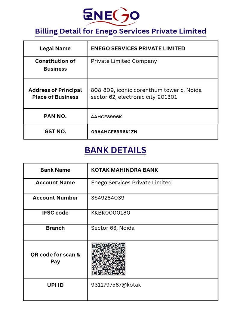 Enego Services PVT LTD PDF | PDF