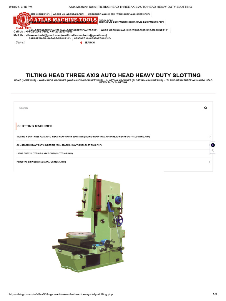 Atlas Machine Tools _ TILTING HEAD THREE AXIS AUTO HEAD HEAVY DUTY ...