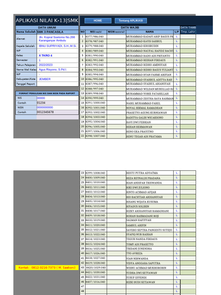DKN Pas Ganjil X TKR 4 Mapel Bin | PDF