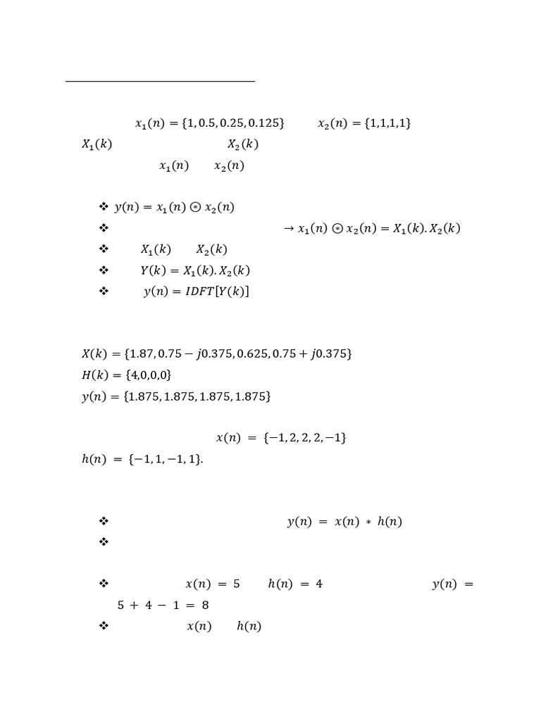 FFT (Both DFT IDFT) - Practice Problems | PDF FFT (Both DFT IDFT) - Practice Problems | PDF