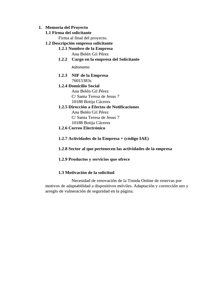 PROYECTO ANA BELEN GIL PEREZ Modificado | PDF