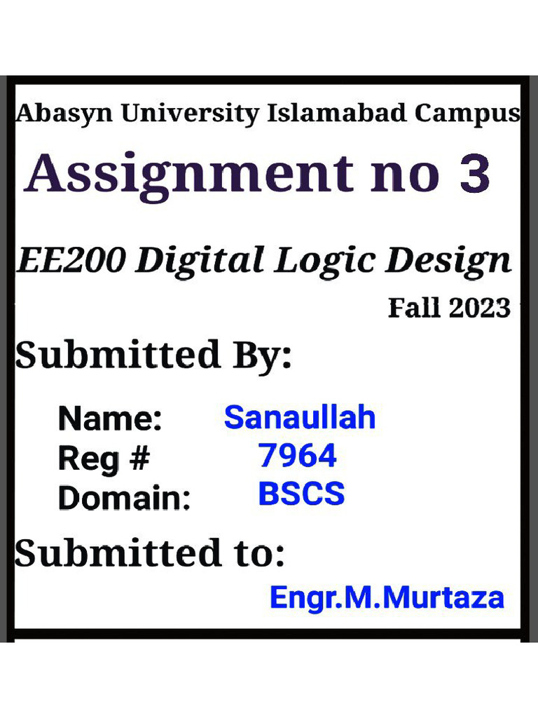 Assignment 3 DLD | PDF