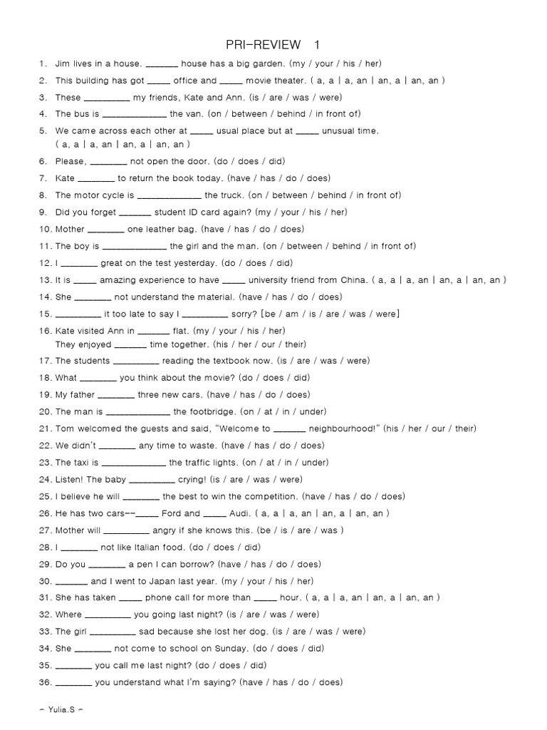 Grammar mixed exercise | PDF