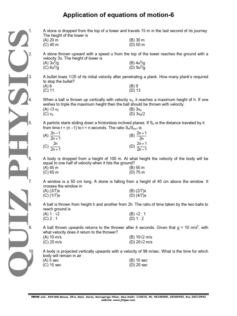 6 - Application of Equations of Motion-F | PDF