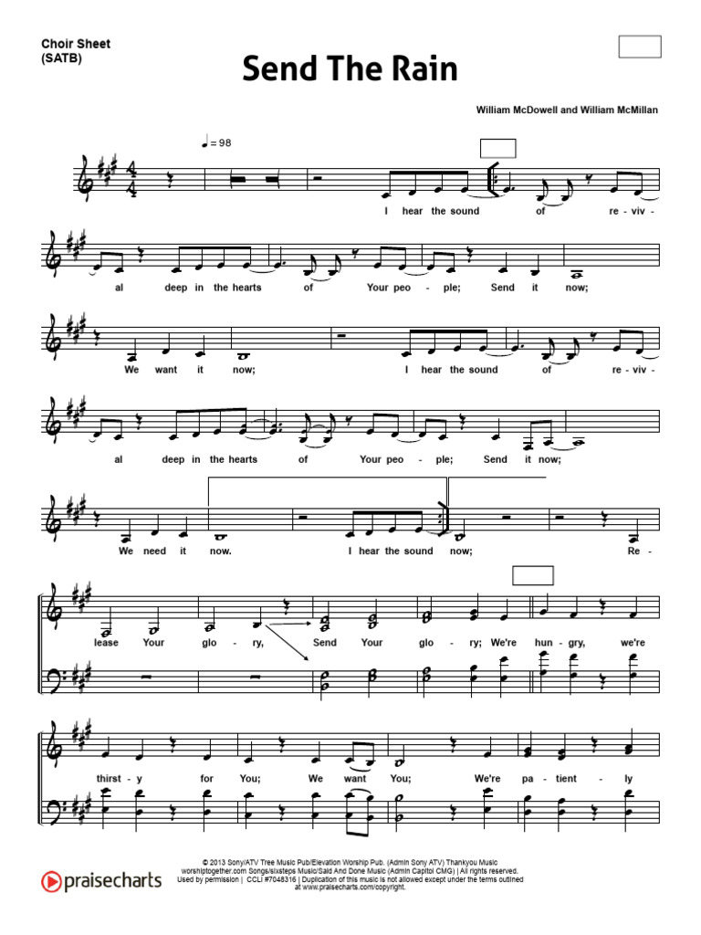 Send The Rain William McDo Choir Sheet | PDF