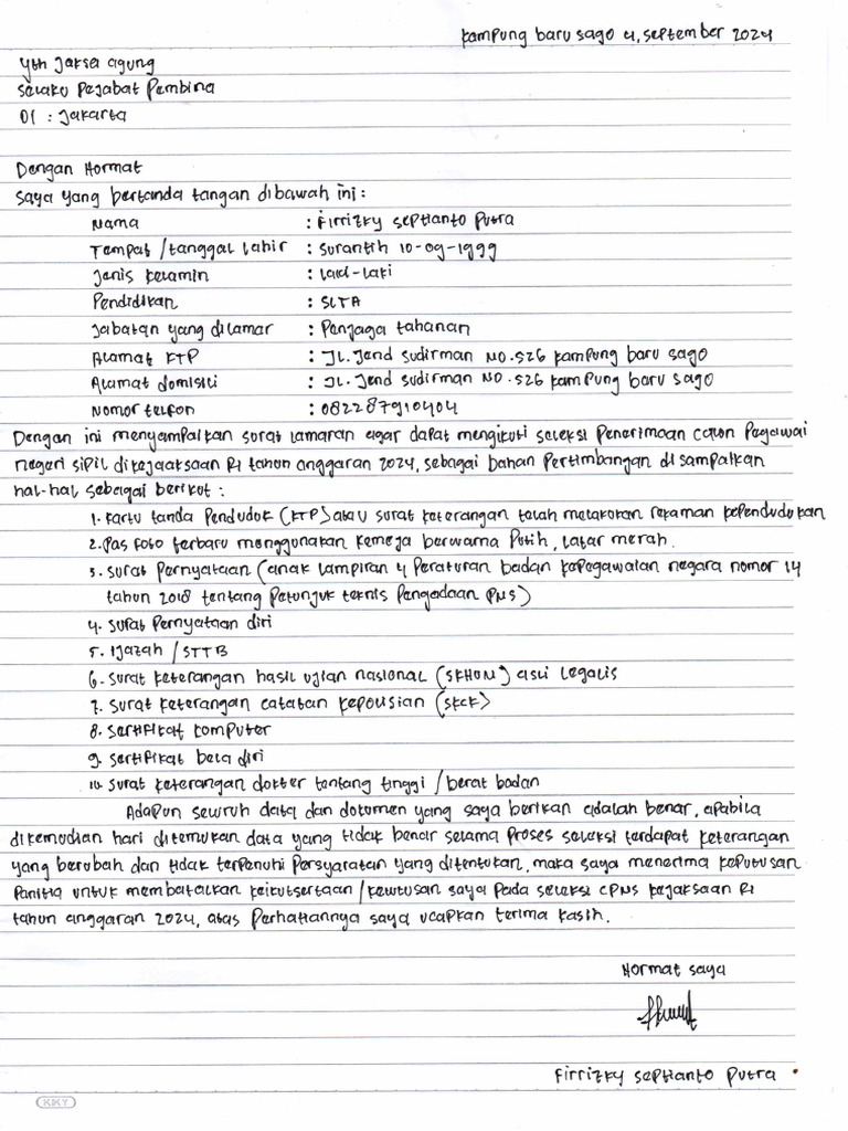 Lamaran Rizky... | PDF