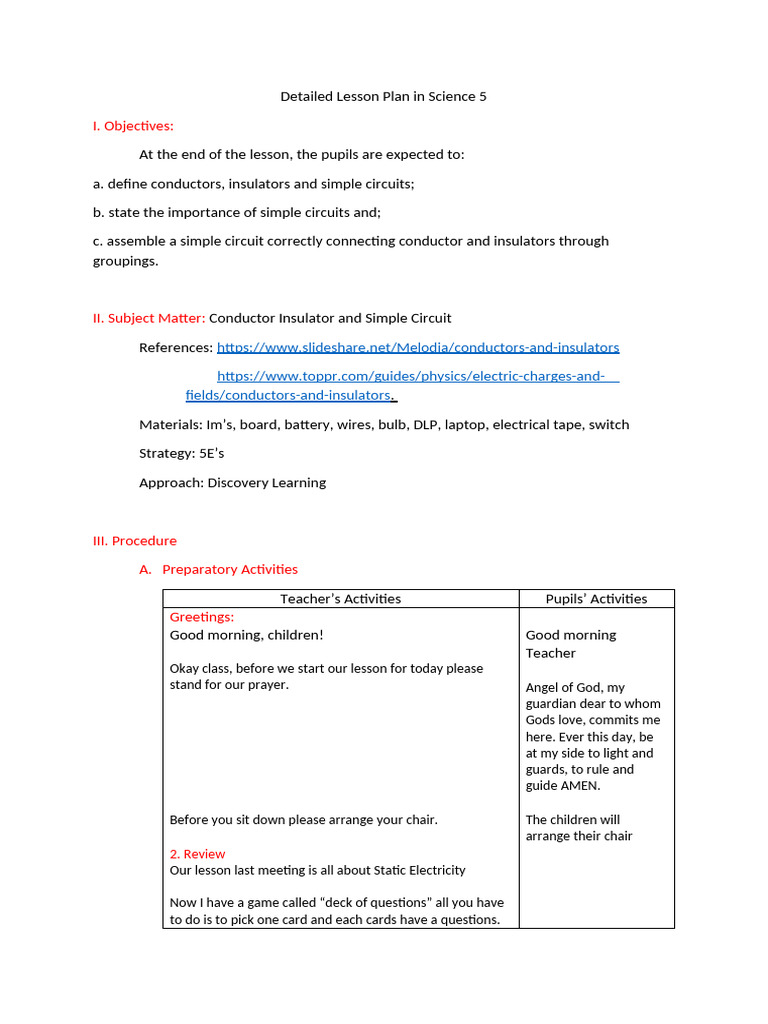 Lesson Plan 5es | PDF