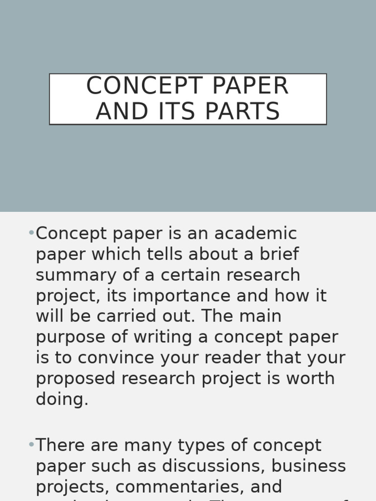 Concept Paper and Its Parts | PDF