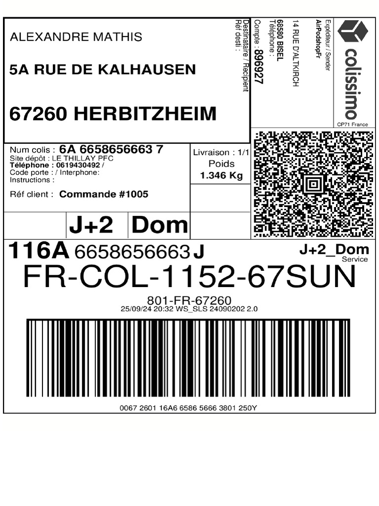 Shipping Label 1005 | PDF