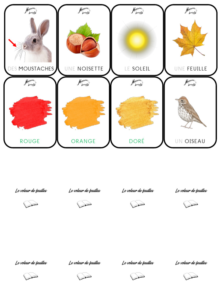 Imagier Vocabulaire Le Voleur de Feuilles | PDF