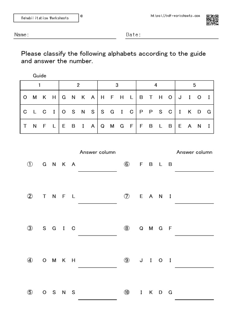 Alphabets Classification Task 001 | PDF