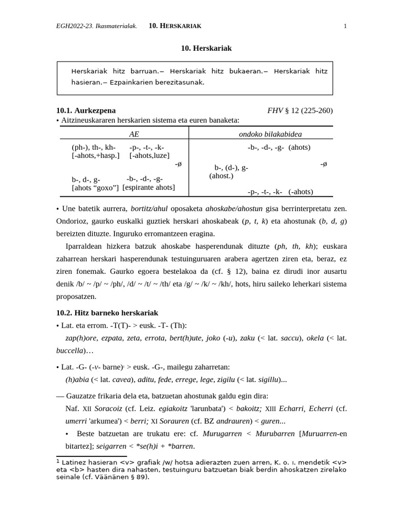 EGH 10. Herskariak | PDF