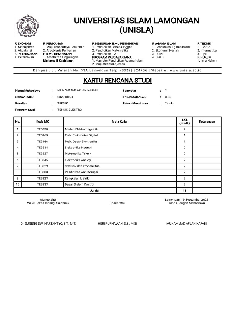 Kartu Rencana Studi | PDF