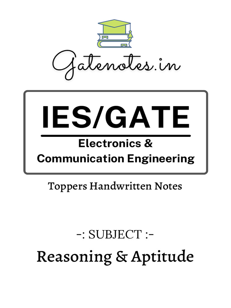 IES GATE Reasoning and Aptitude | PDF