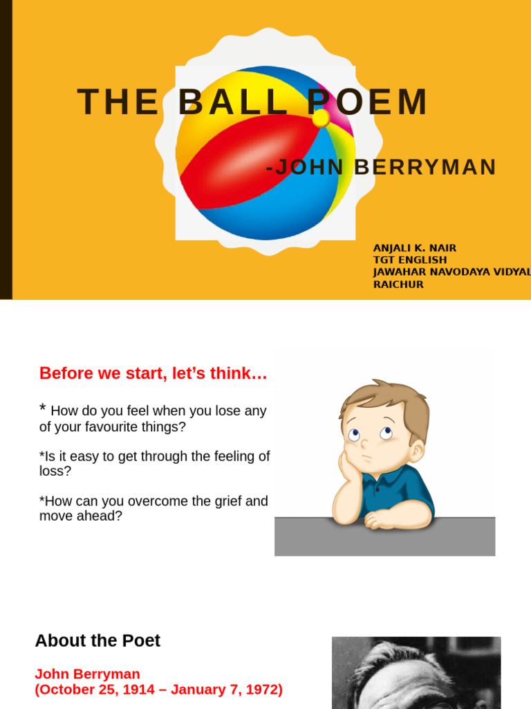 Understanding "The Ball Poem" | PDF | Epistemology | Art