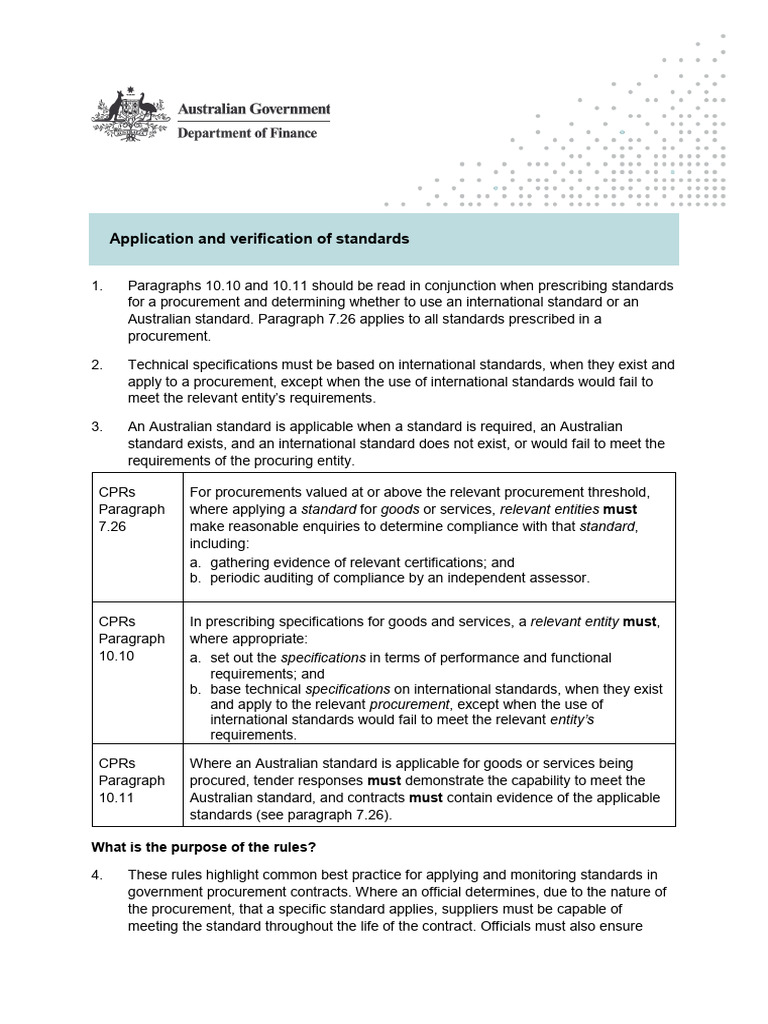application-and-verification-of-standards | PDF