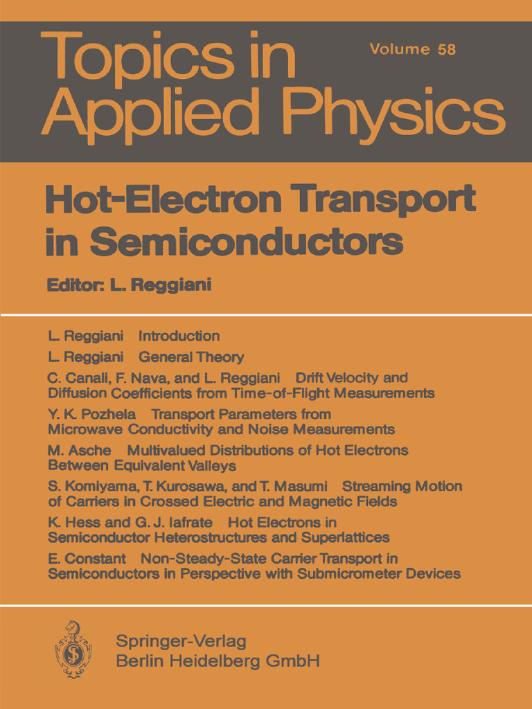 Hot-Electron Transport in Semiconductors (Topics in Applied Physics, 58) - Springer (2014) | PDF
