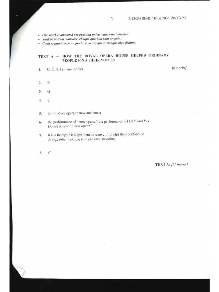 Paper 1 Summative Test Answers | PDF