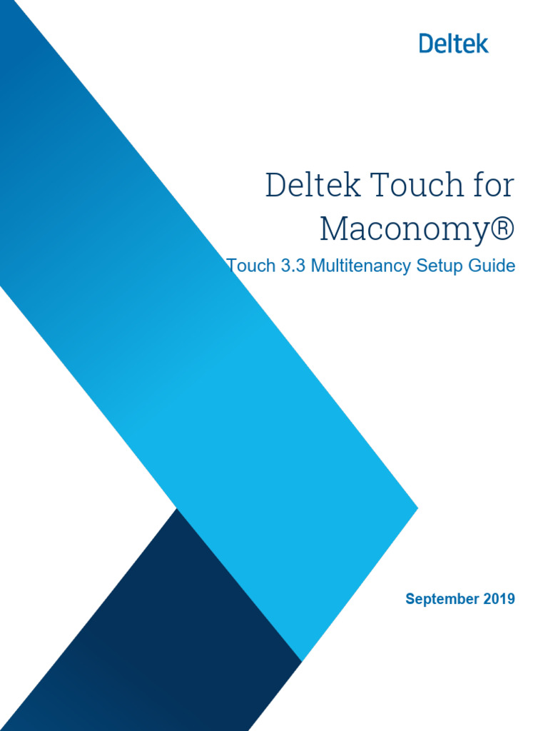 Deltek Touchfor Maconomy 33 Multitenancy Setup Guide | PDF