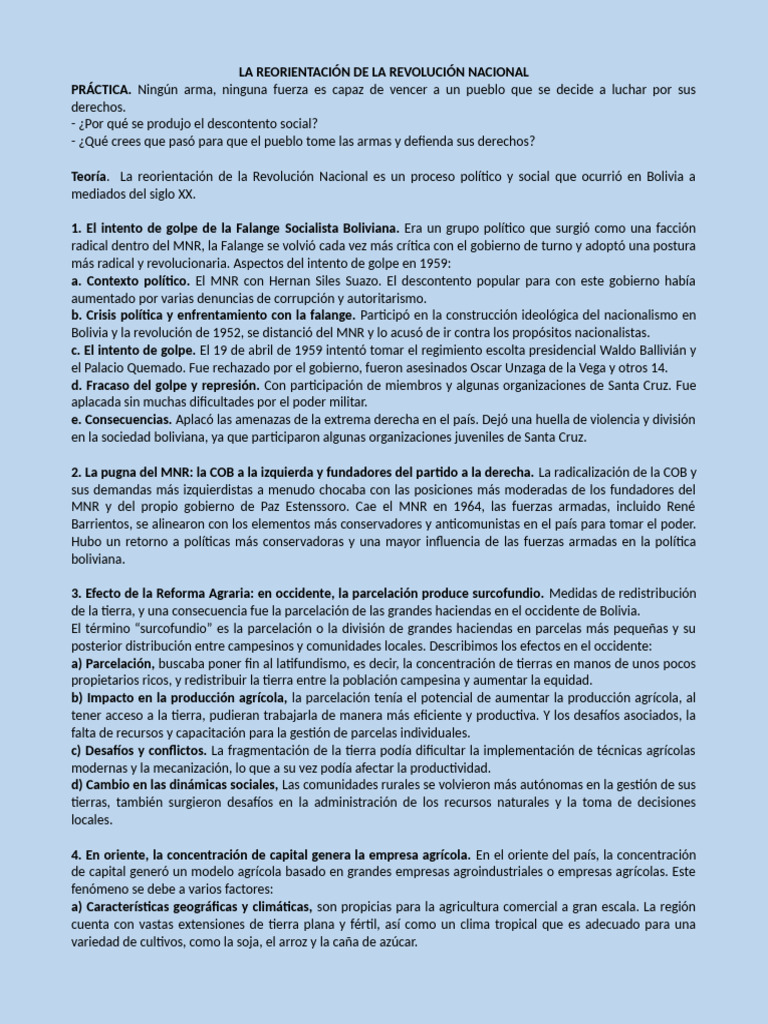 6. LA REORIENTACIÓN DE LA REVOLUCIÓN NACIONAL | PDF