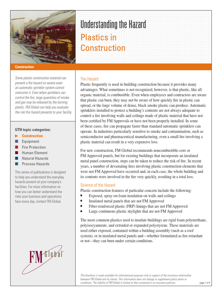 Understanding The Hazard: Plastics in Construction | PDF