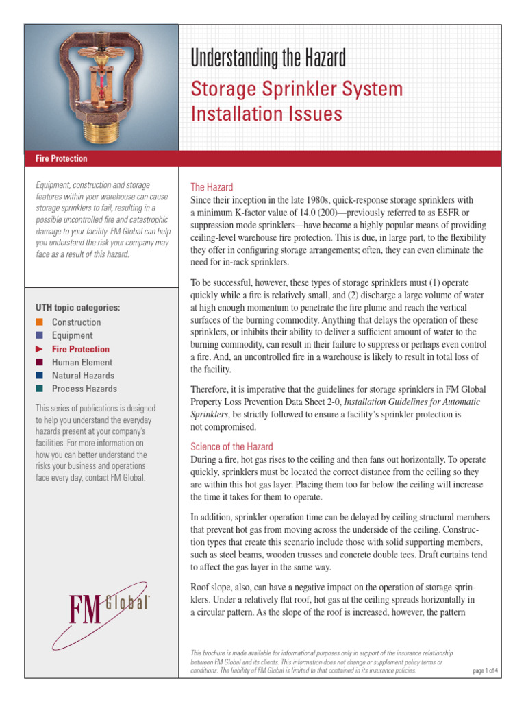 Understanding The Hazard: Storage Sprinkler System Installation Issues ...