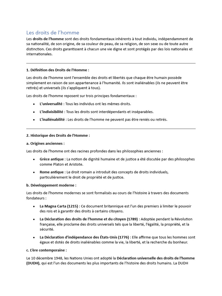 Les Droits de L'homme | PDF
