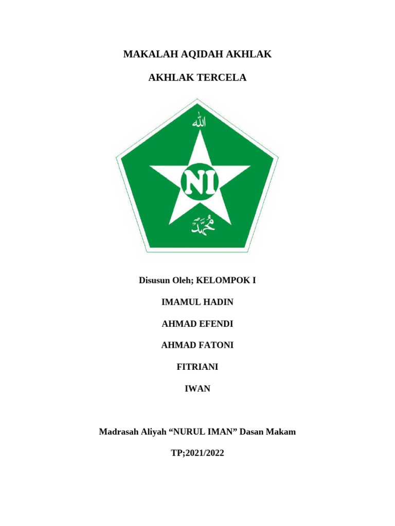Makalah Aqidah Akhlak | PDF