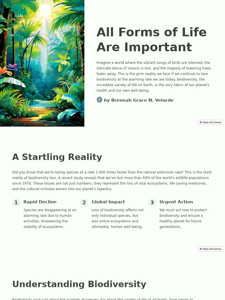 All Forms of Life Are Important | PDF