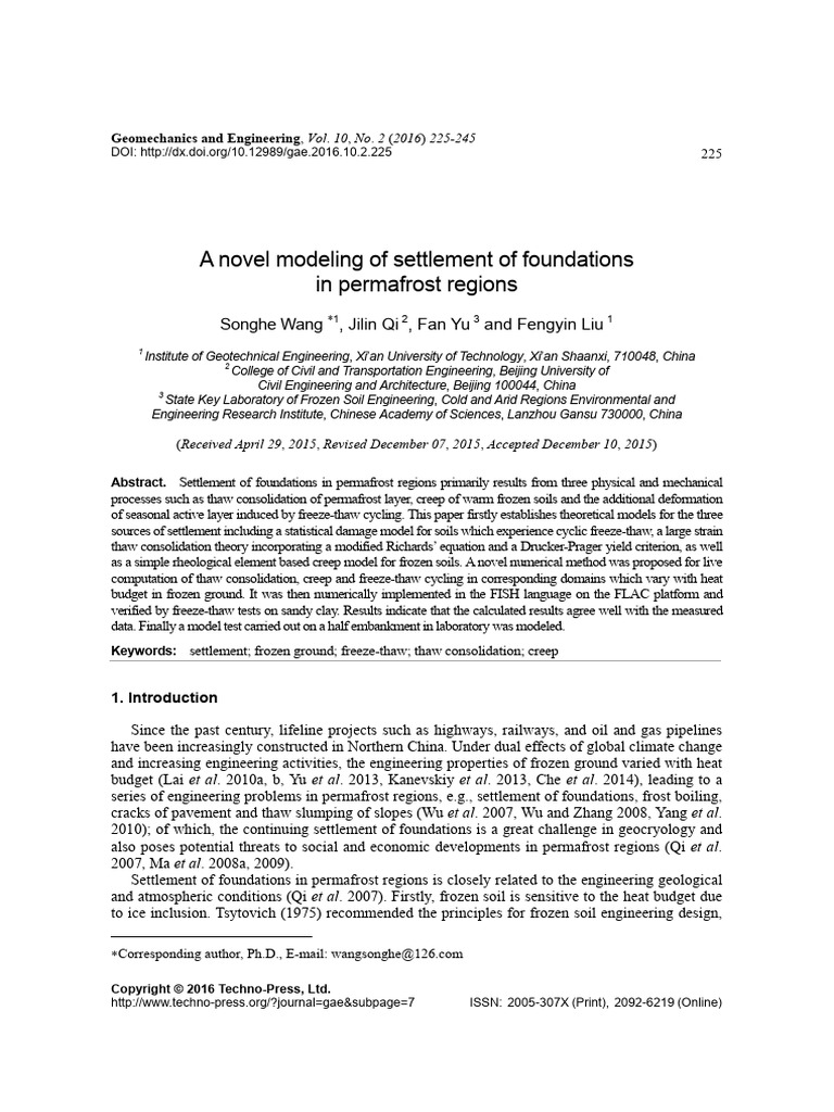 A Novel Modeling of Settlement of Foundations | PDF
