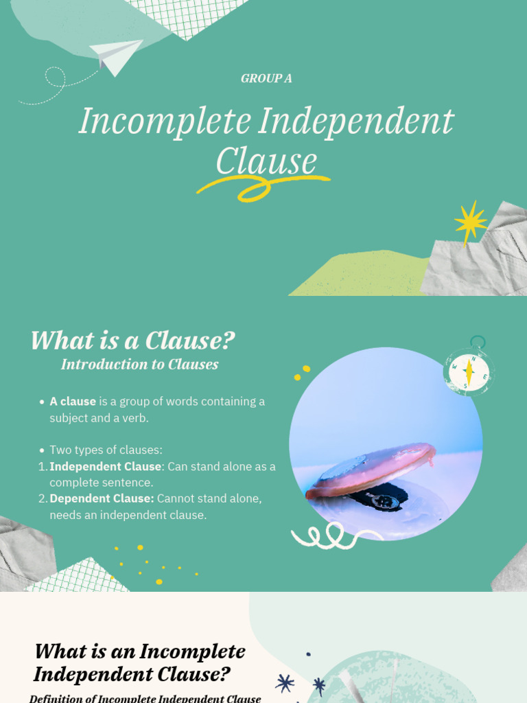 Incomplete Independent Clause PPT Group A | PDF