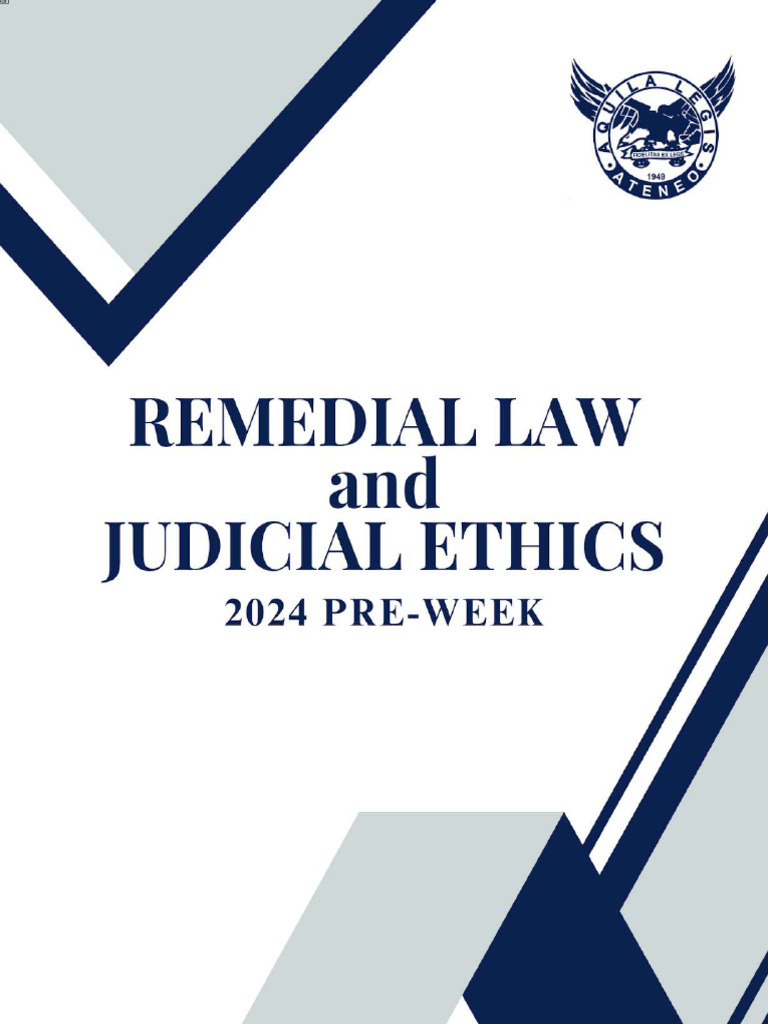 2024 ALF Pre-Week - Remedial Law and Legal Ethics | PDF