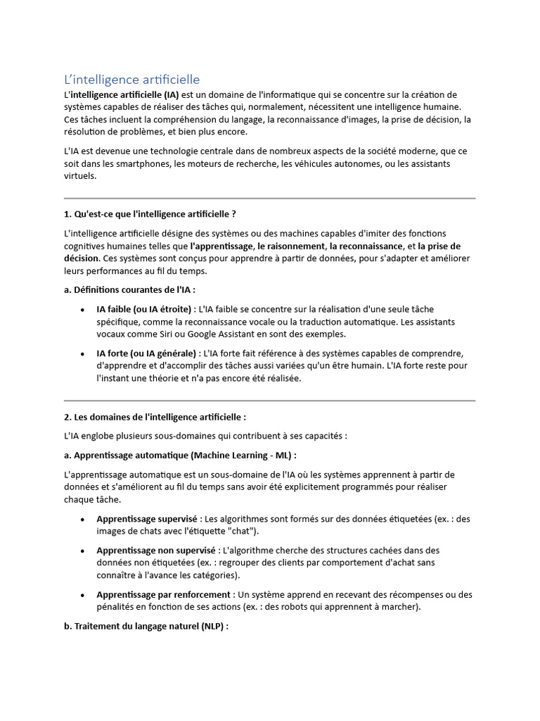 L Intelligence Artificielle Pdf