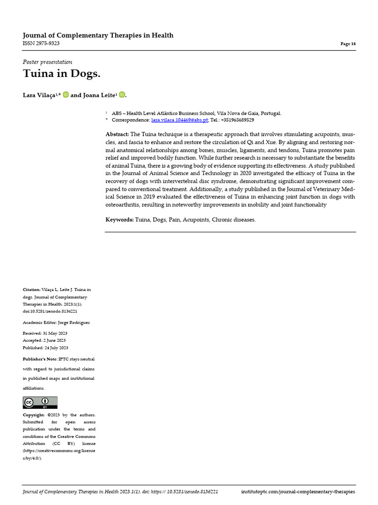 Tuina in dogs | PDF
