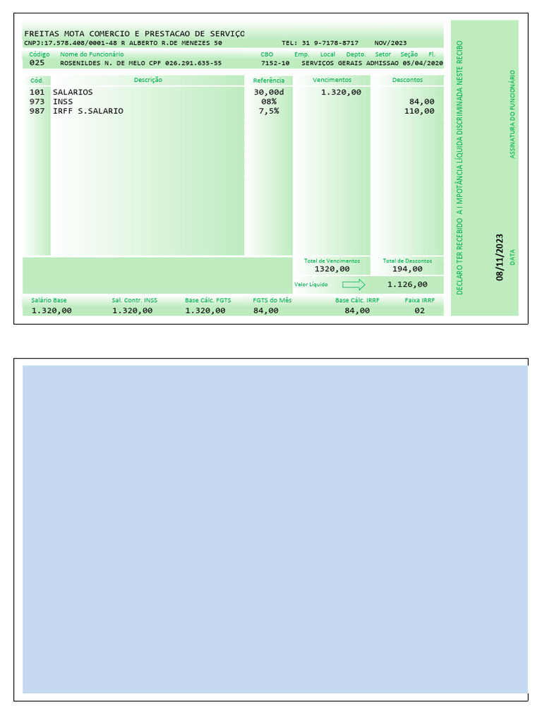 CONTRA CHEQUE MODELO | PDF