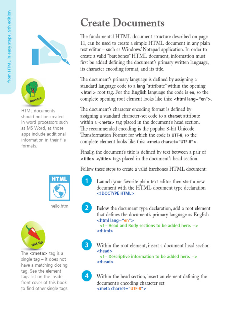 Creating HTML Documents Online | PDF | Html | Character Encoding