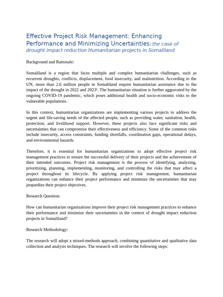 Thesis proposal concept note | PDF