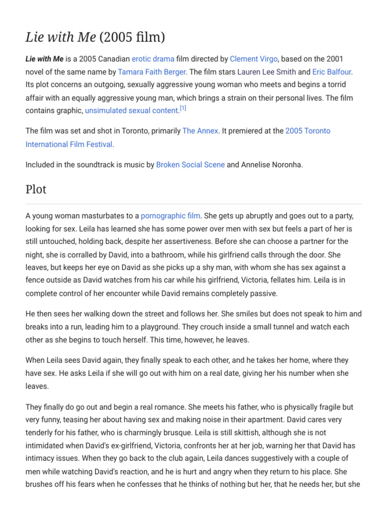Lie With Me (2005 Film) - Wikipedia | PDF