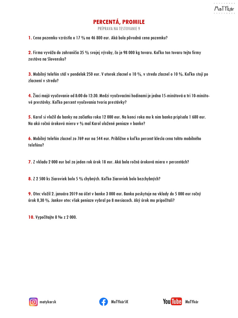 Percentá, Promile | PDF