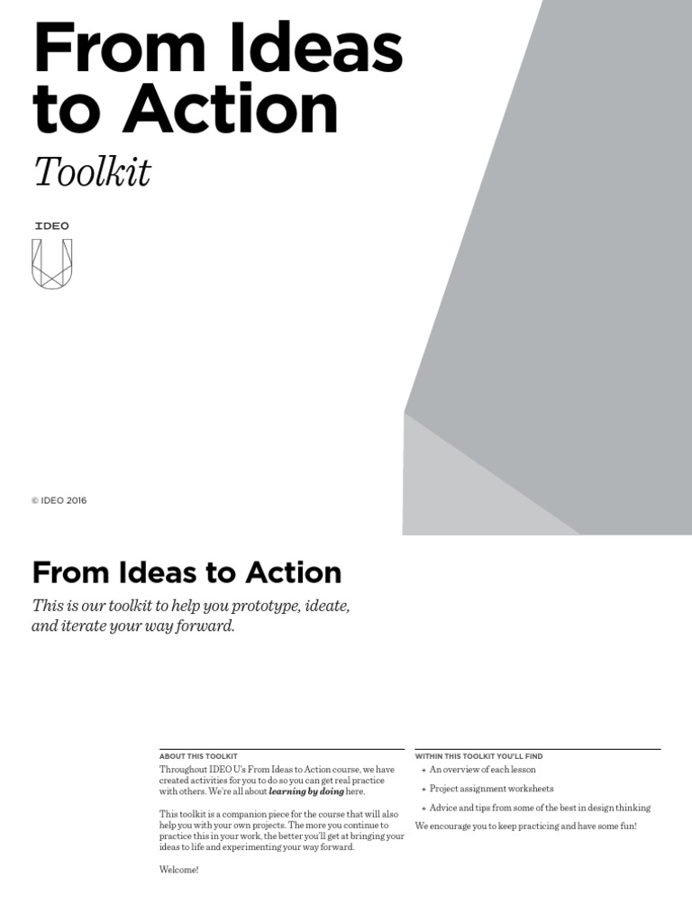 Toolkit - From Ideas To Action | PDF