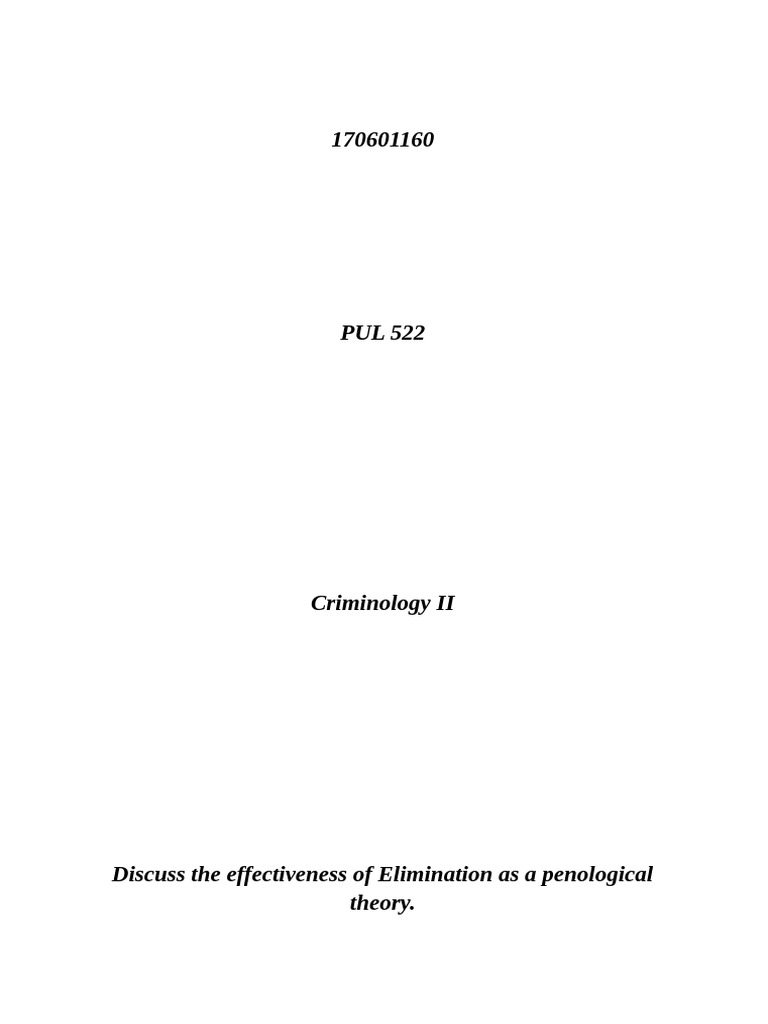 Criminology Assignment | PDF
