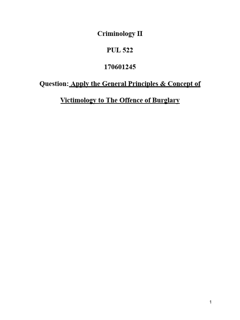 Victimology Assignment | PDF