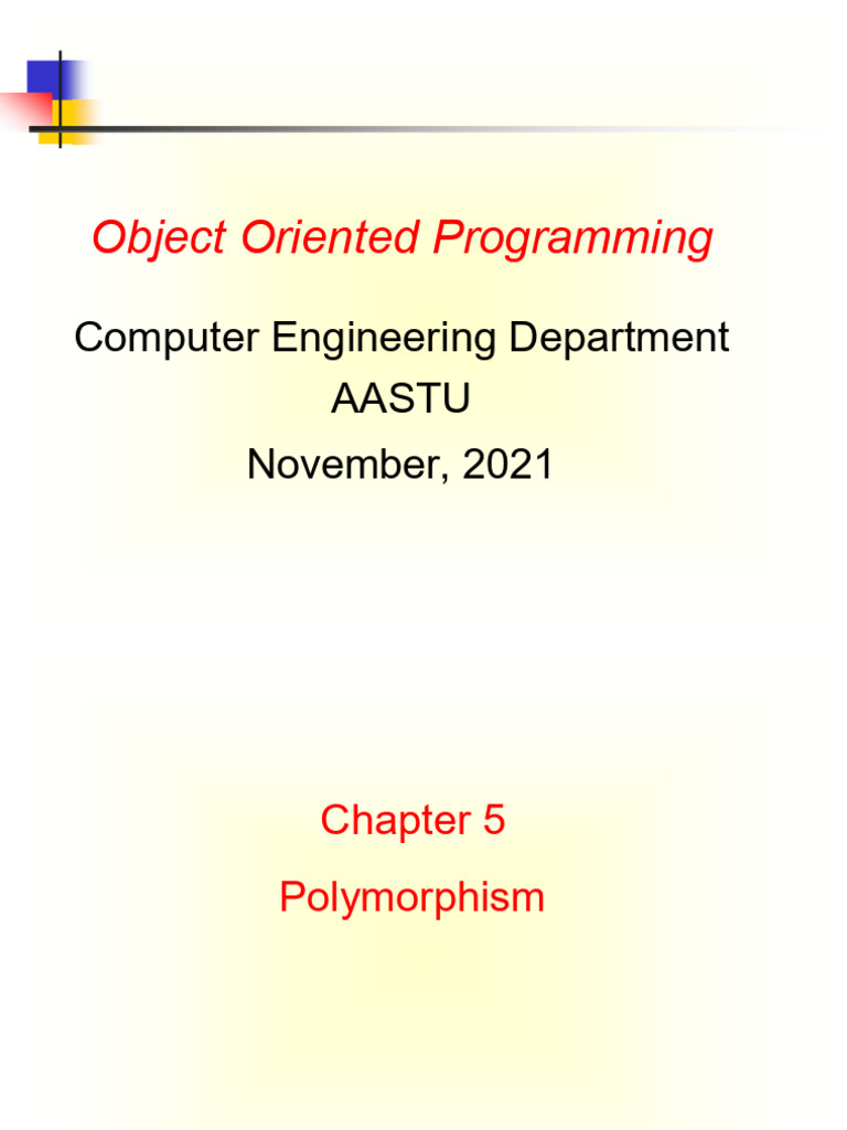 Chapter 5 Polymorphism Pdf Object Oriented Programming Method Computer Programming