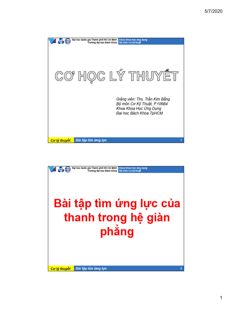 Bai Tap Tim Ung Luc - Co Ly Thuyet | PDF