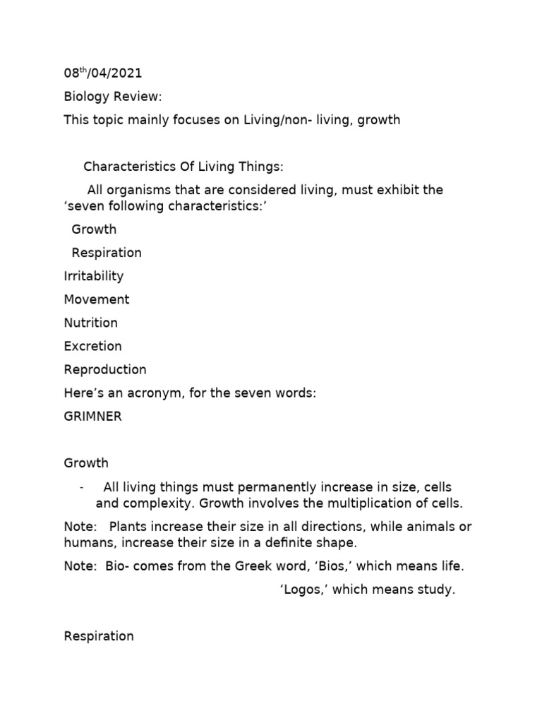 Biology Review | PDF